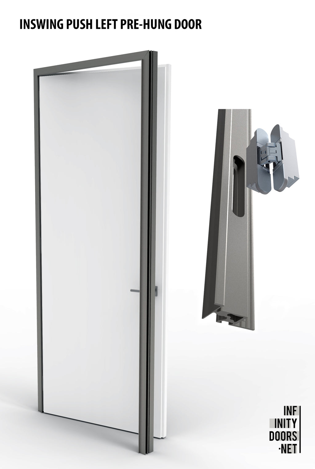 Inswing Single Push Left Pre-Hung Door – Infinitydoors