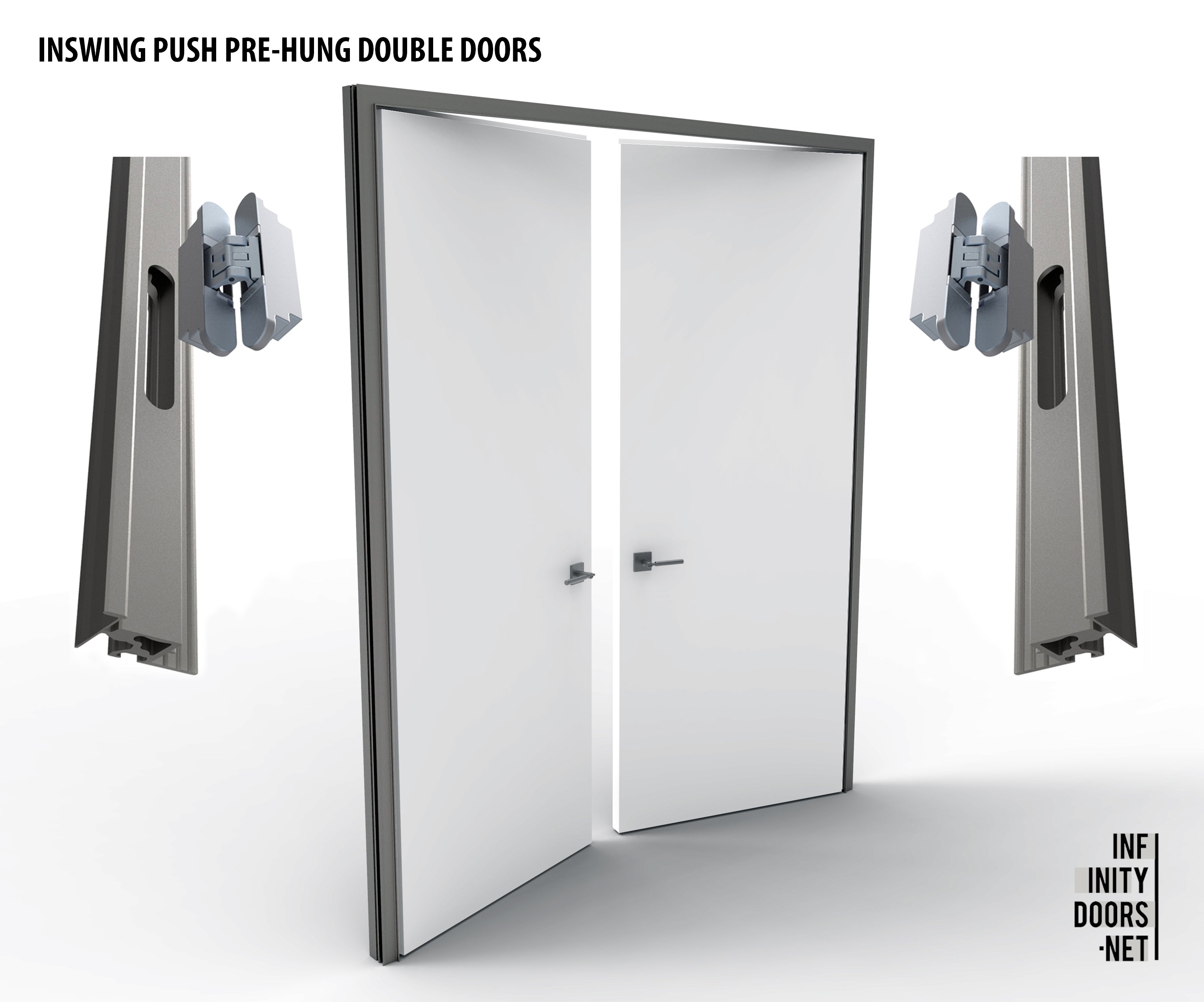 Linea Inswing Double Push Pre-Hung Double Doors – Infinity Doors