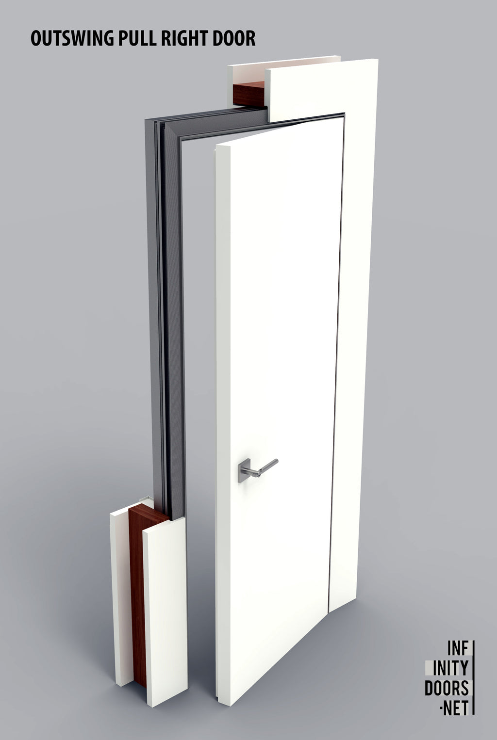 Outswing Single Pull Right Pre-Hung Door – Infinity Doors
